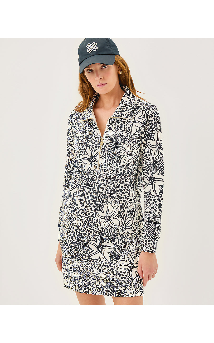 ELENI UPF 50+ PULLOVER | ONYX LOTS TO SPOT | Pink Leopard