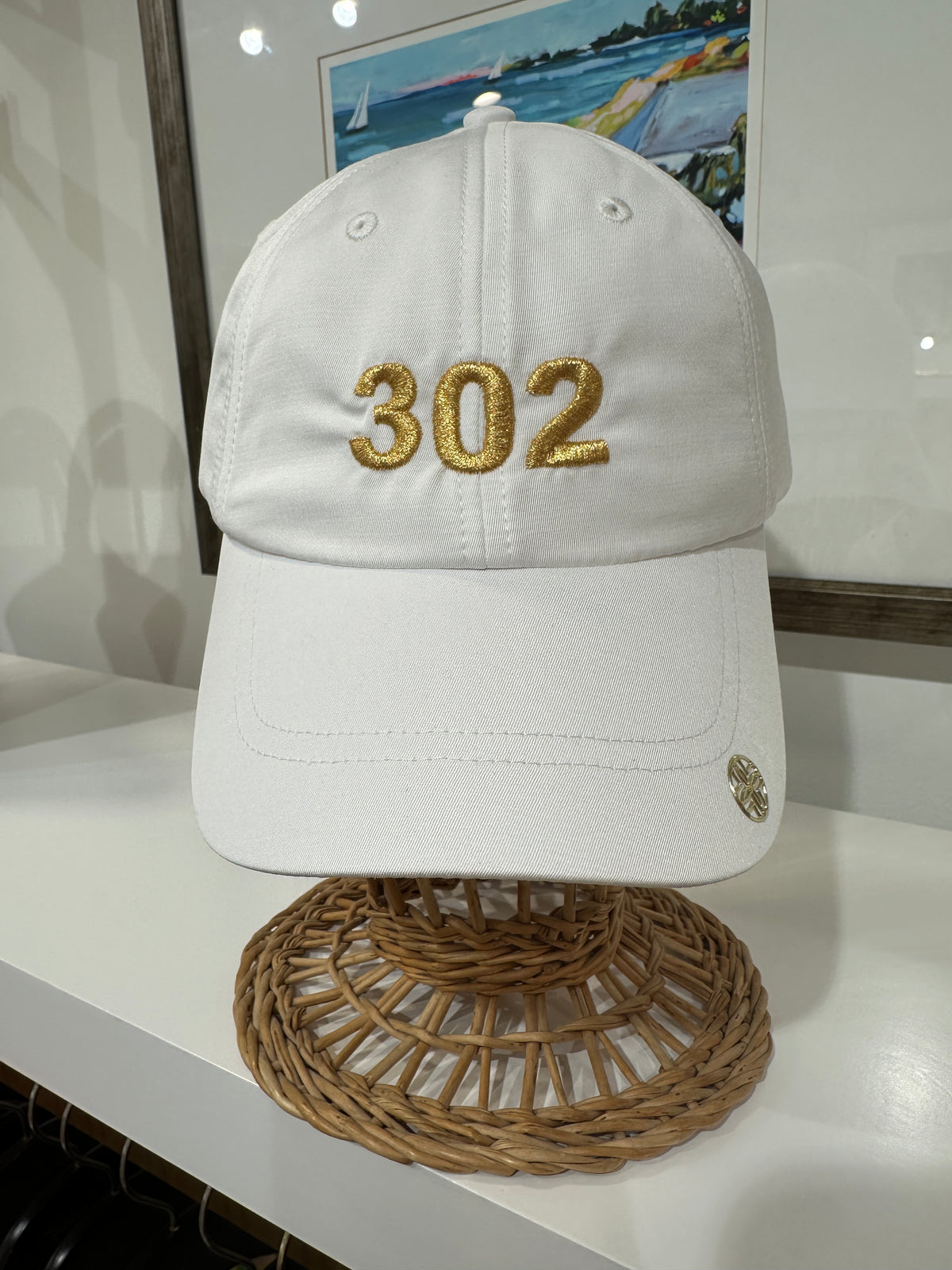 302 Embroidered Lilly Pulitzer Run Around Hat | Resort White | Pink Leopard