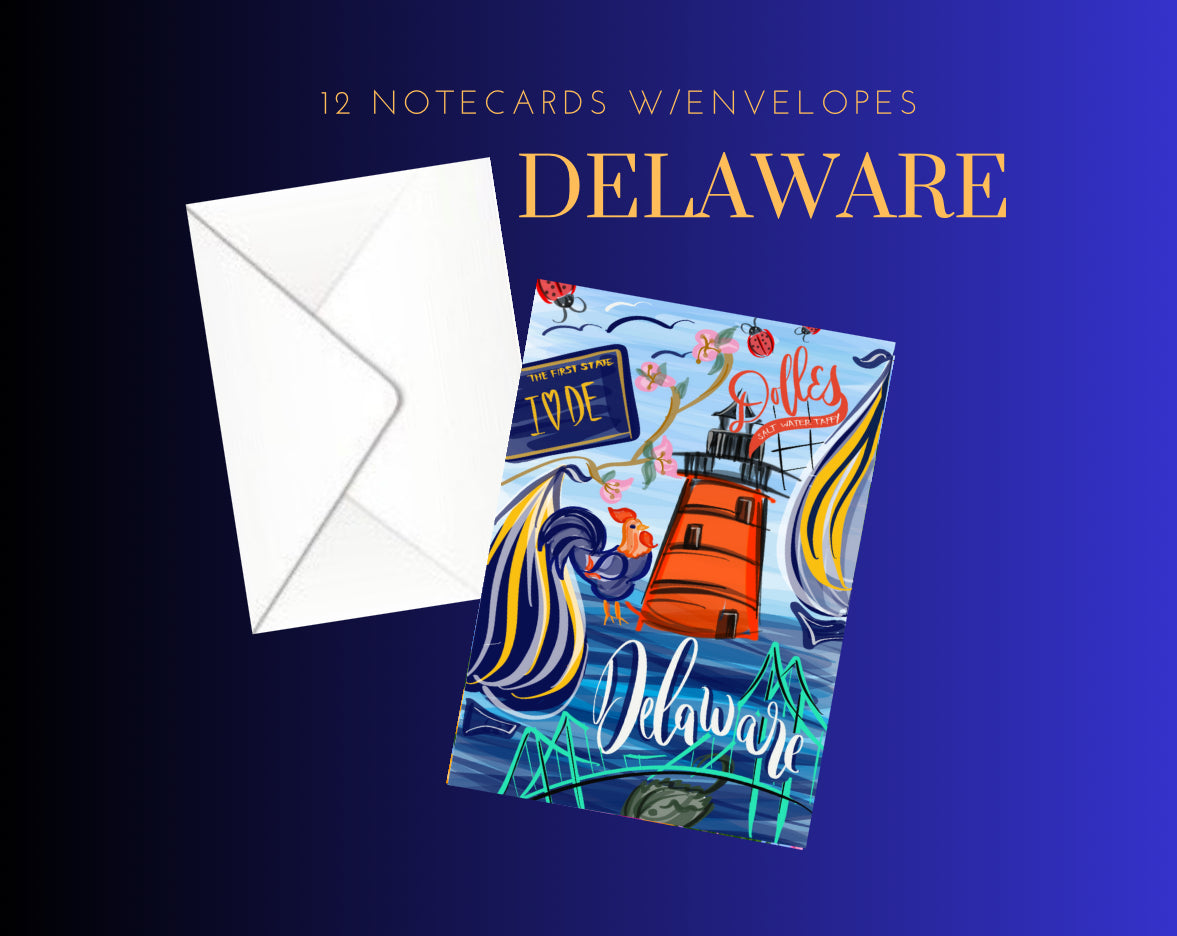 DESTINATION CARDS - DELAWARE | Pink Leopard